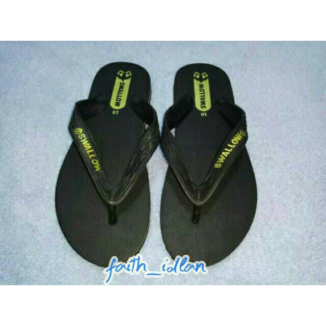 Jual Ecer Sendal jepit swallow black pearl Sandal jepit karet cowo ...