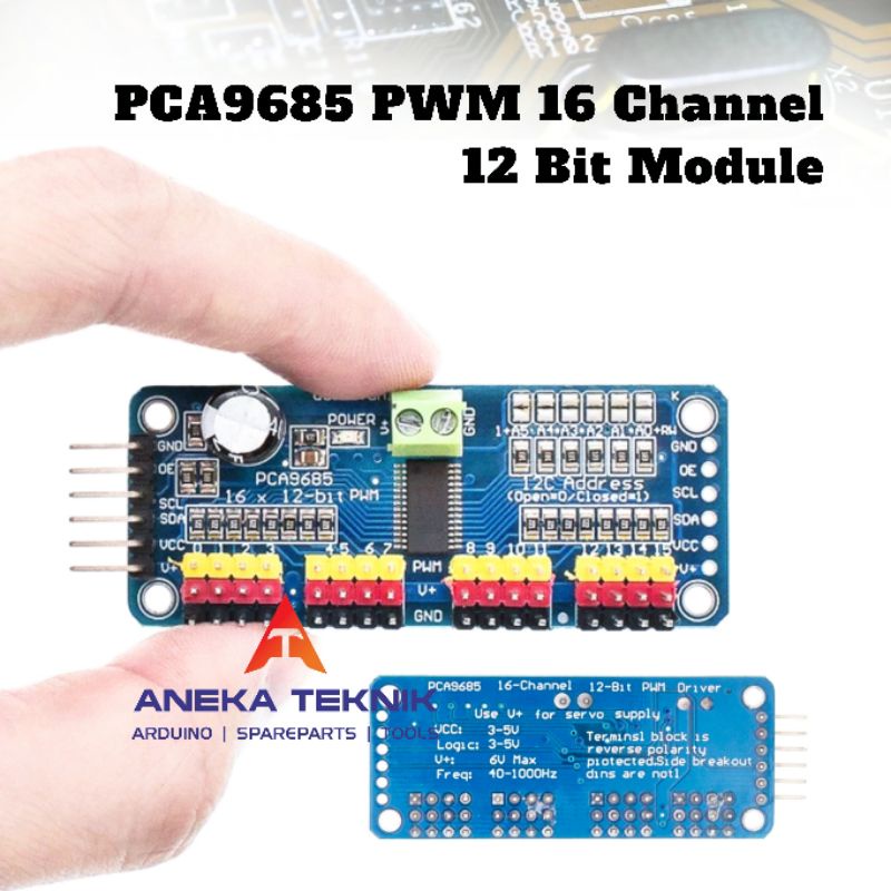Jual PCA9685 PWM 16 Channel 12 Bit Module | Shopee Indonesia