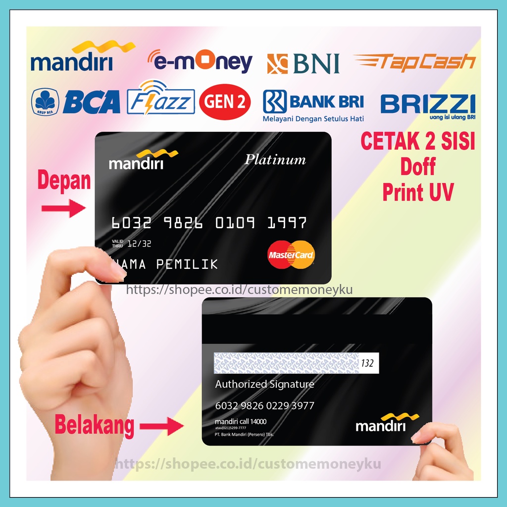 Jual KARTU EMONEY DESIGN CUSTOM PLATINUM BLACK CARD E-MONEY MANDIRI ...