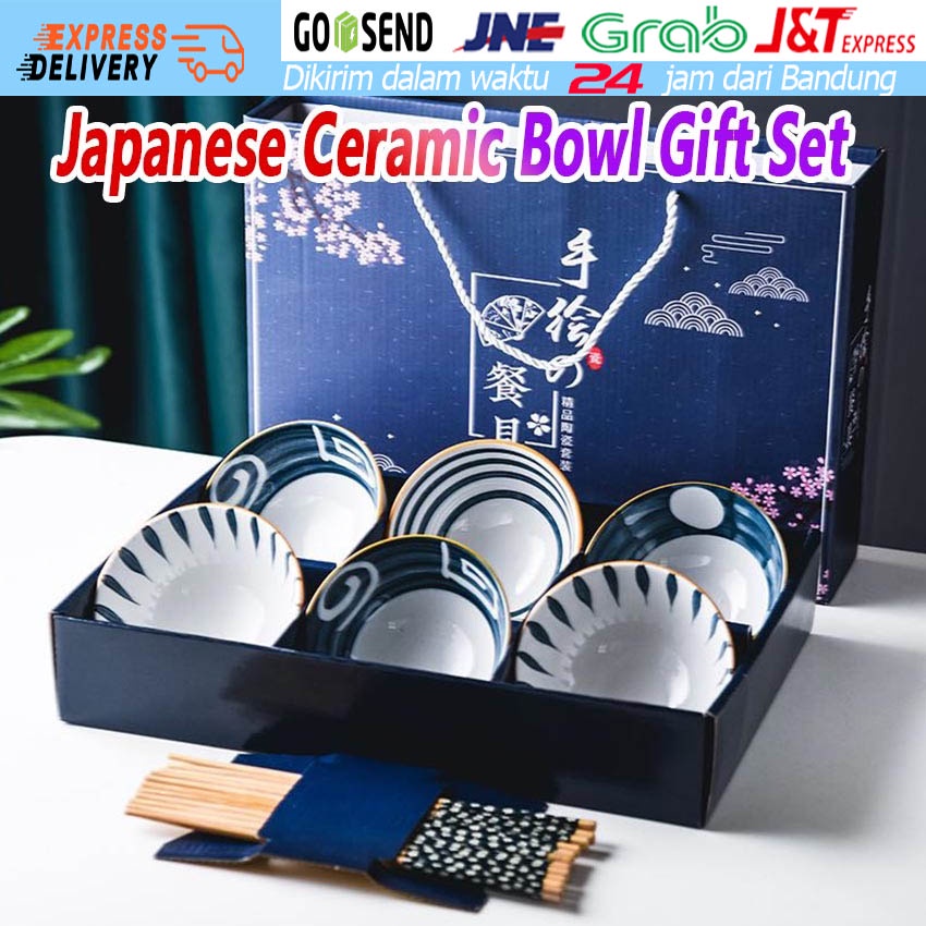 Jual Mangkok Jepang + Sumpit/ Mangkok Nasi / Mangkok Keramik / Bowl ...