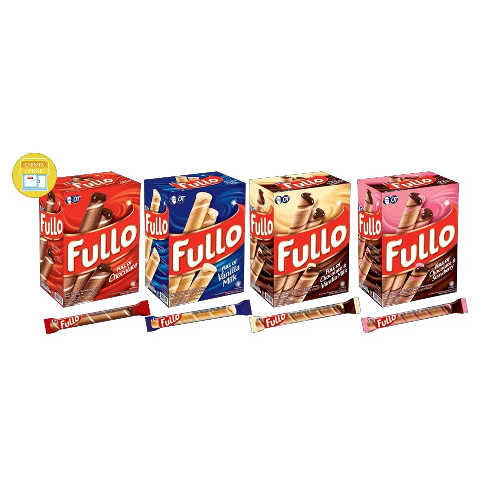 Jual Fullo Wafer Rasa Coklat / Vanila / Strawberry / Coklat Mix Vanila ...