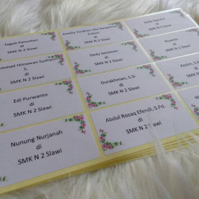 Jual Label Nama Undangan Motif Bunga | Shopee Indonesia