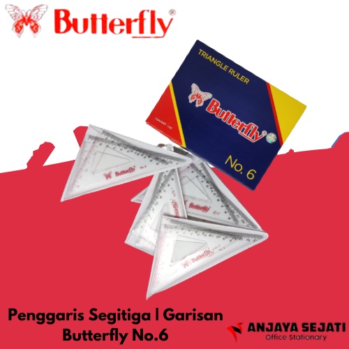 Jual Penggaris Butterfly Segitiga No.6| Ruler | Garisan | Perset (isi ...