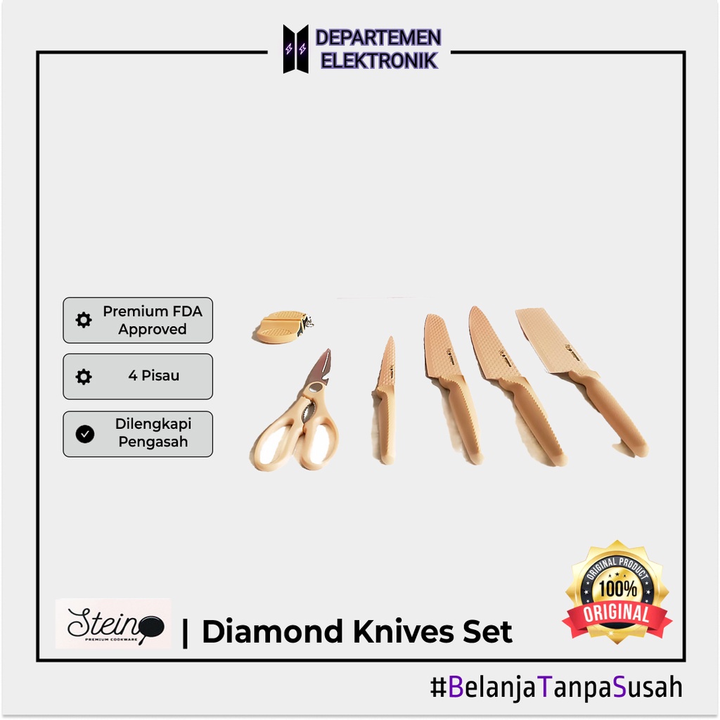 Jual Stein cookware Stein Diamond Knives Set Pisau Set 6 in 1 | Shopee ...