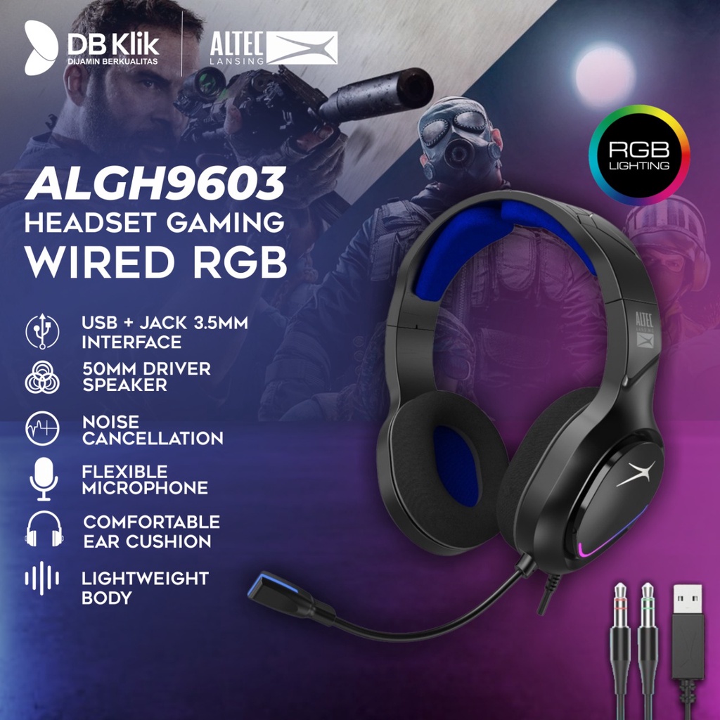 Jual Headset Gaming ALTEC LANSING ALGH-9603 Wired 3.5mm - ALTEC ...