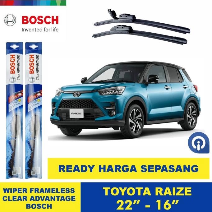 Jual Wiper Blade Frameless Toyota Raize BOSCH ukuran 16 dan 22 inch | Shopee Indonesia