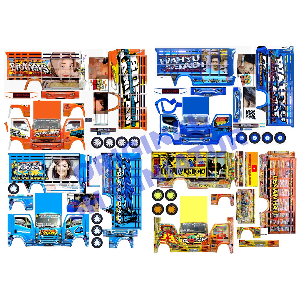 Jual stiker miniatur truk oleng panjang 30cm | Shopee Indonesia