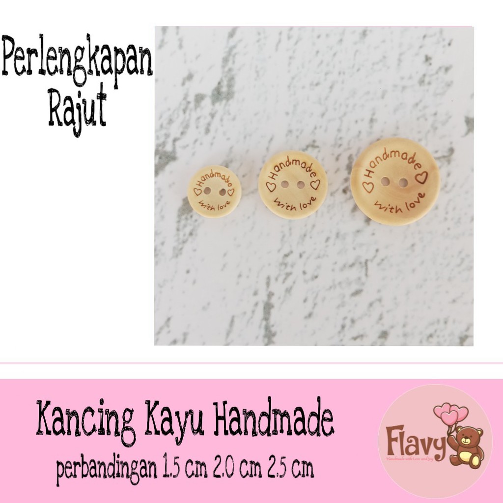 Jual KANCING KAYU HANDMADE WITH LOVE 10 pcs | Shopee Indonesia