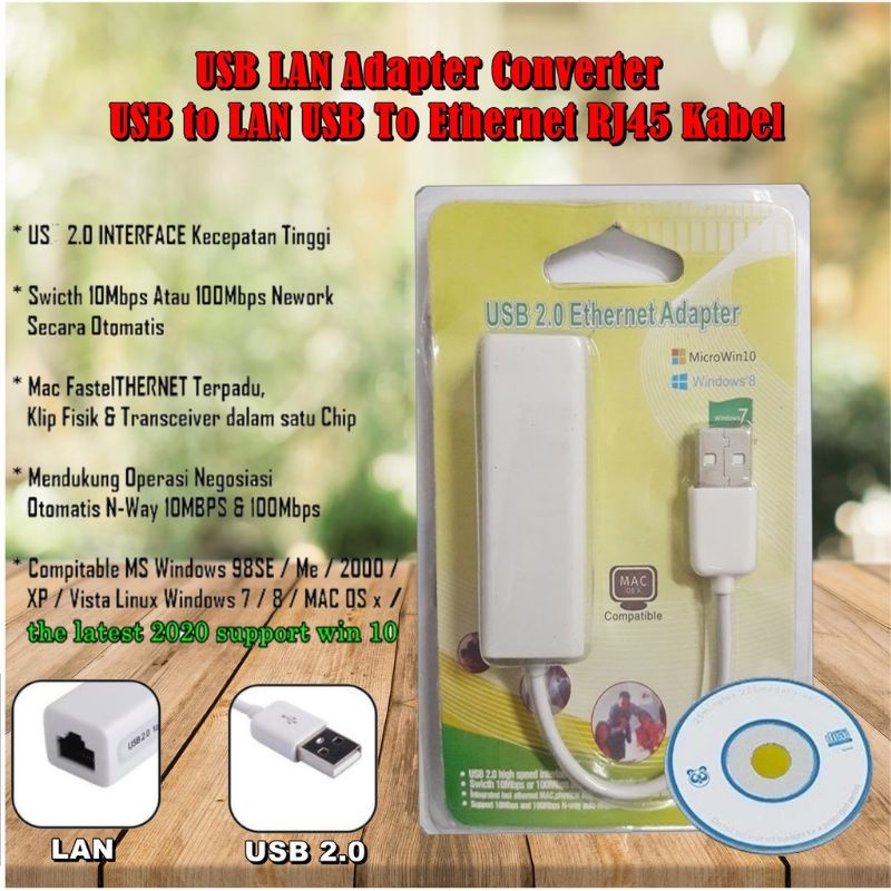 Jual USB LAN Adapter / Converter USB TO LAN / USB To Ethernet RJ45 ...