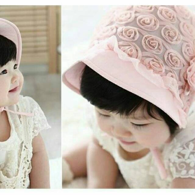 Jual Babydoll Flower 3D Hat/Topi Baby Cute Baby Doll/Topi Bayi Klasik ...