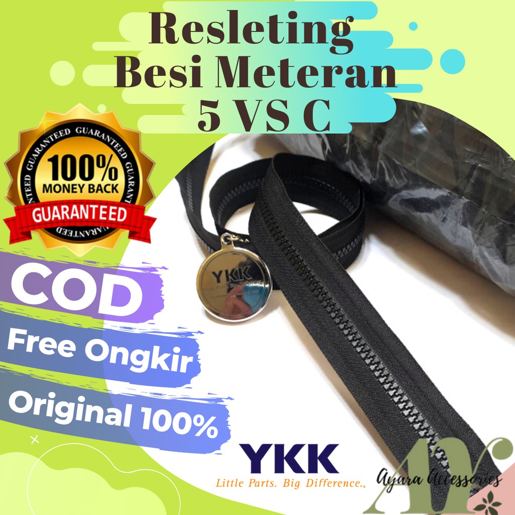 Jual RESLETING SLETING METERAN YKK VISLON NO 5 1 METER | Shopee Indonesia