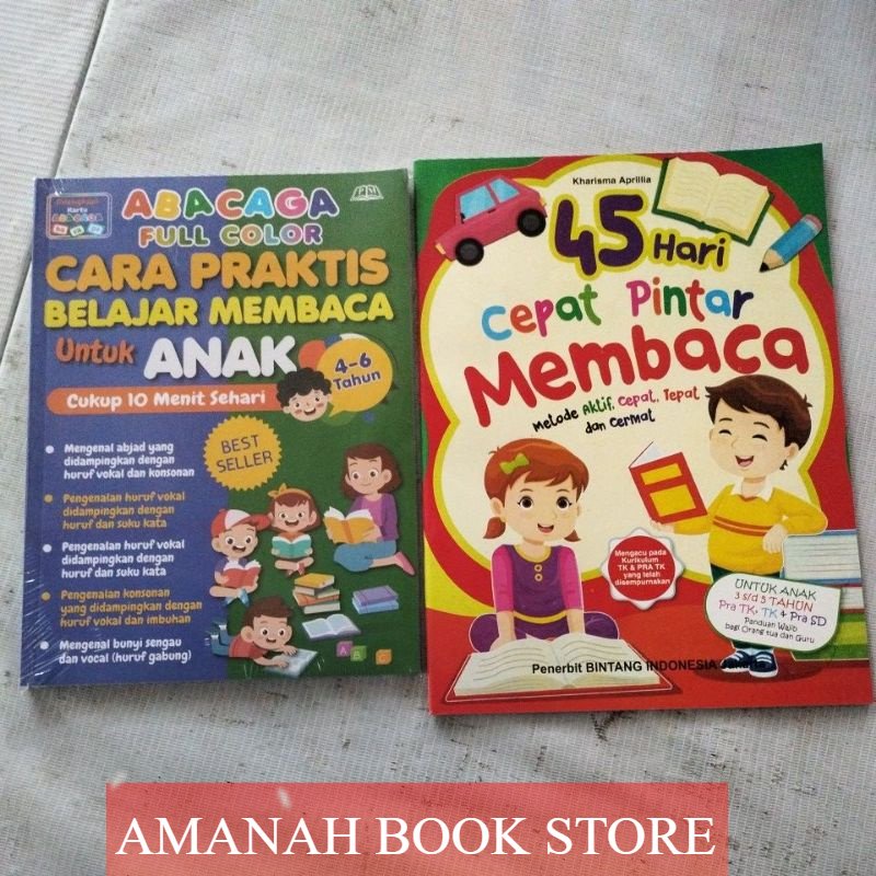 Jual PAKET 2 BUKU ABACAGA CARA PRAKTIS BELAJAR MEMBACA - 45 HARI CEPAT ...
