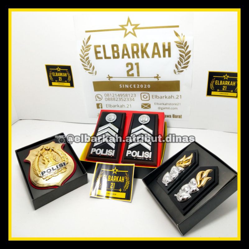 Jual PAKET ATRIBUT PANGKAT PDH POLRI+KEWENANGAN+MONOGRAM FUL AKRILIK ...
