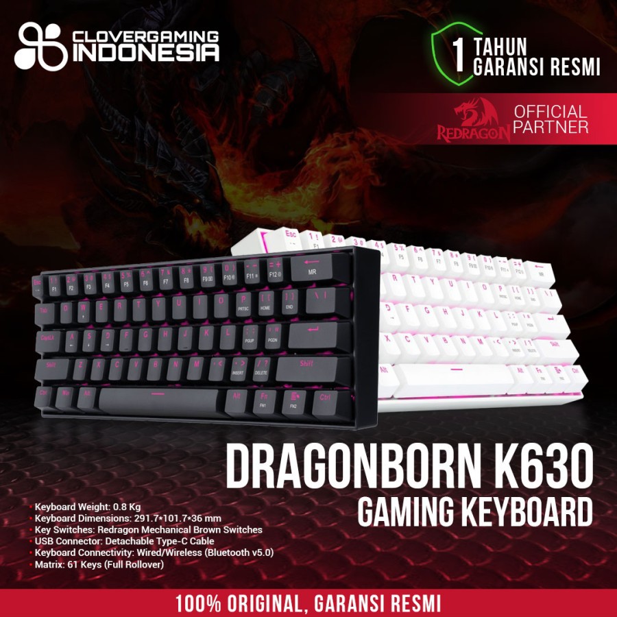 Jual Redragon DRAGONBORN K630 - K-630 K 630 Mechanical Gaming Keyboard ...