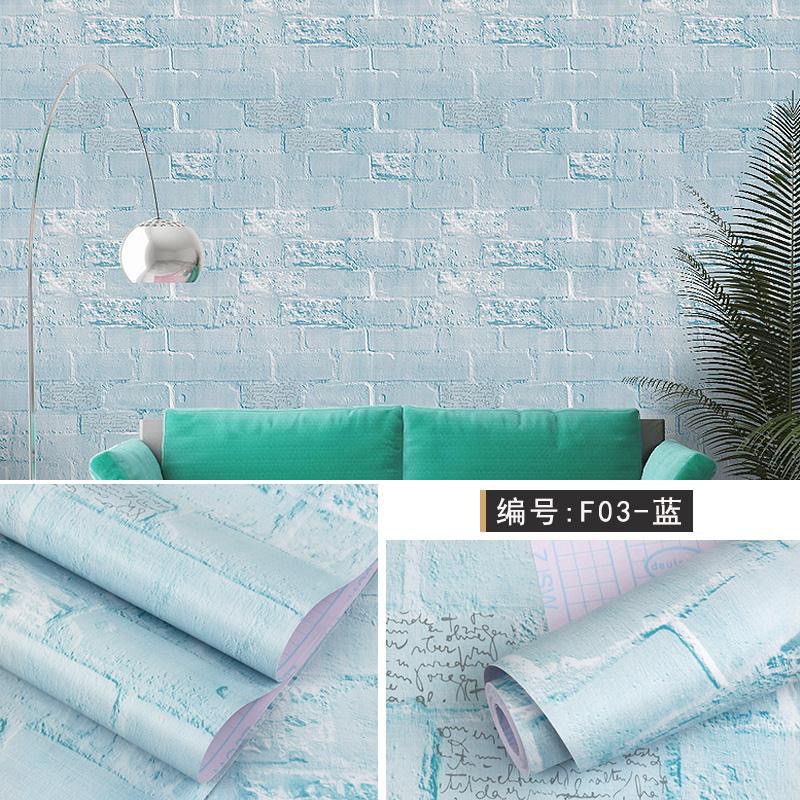 Jual Wallpaper Dinding Ukuran 45 Cm X 10 M Motif Bata Nature Biru