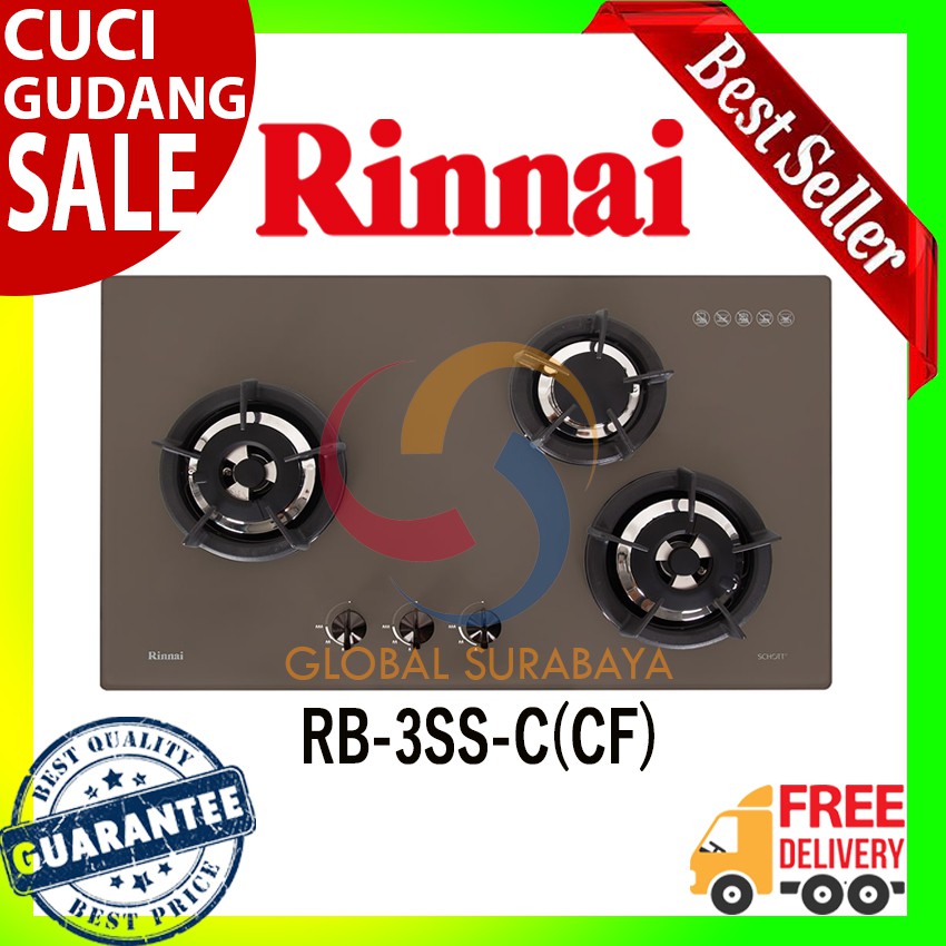 Jual Rinnai Kompor Tanam Gas 3 Tungku - RB 3SS C (CF) | Shopee Indonesia