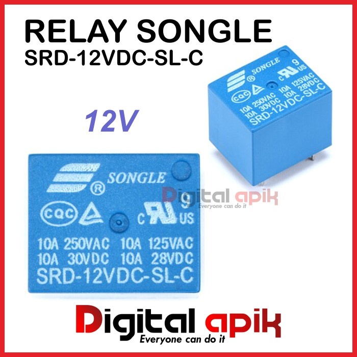 Jual Relay 12V SONGLE 10A SRD-12VDC-SL-C ORI 12 V DC 5 Pin Kaki 12V | Shopee Indonesia