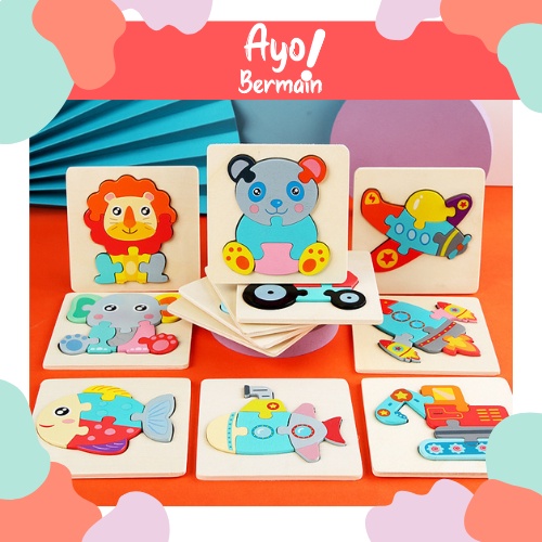 Jual SIMPLE JIGSAW PUZZLE / Puzzle Anak 3D Kayu Mini / Puzzle Timbul ...