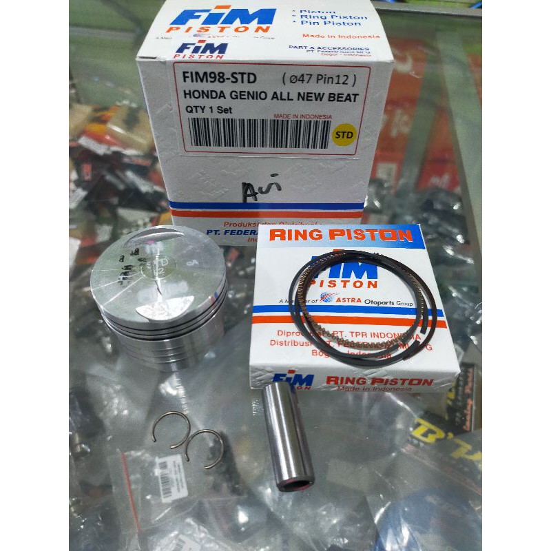 Jual PISTON SEHER KIT SET FIM 98 UKURAN 47 47,5 48 48,5 49 MM PIN 12 ...
