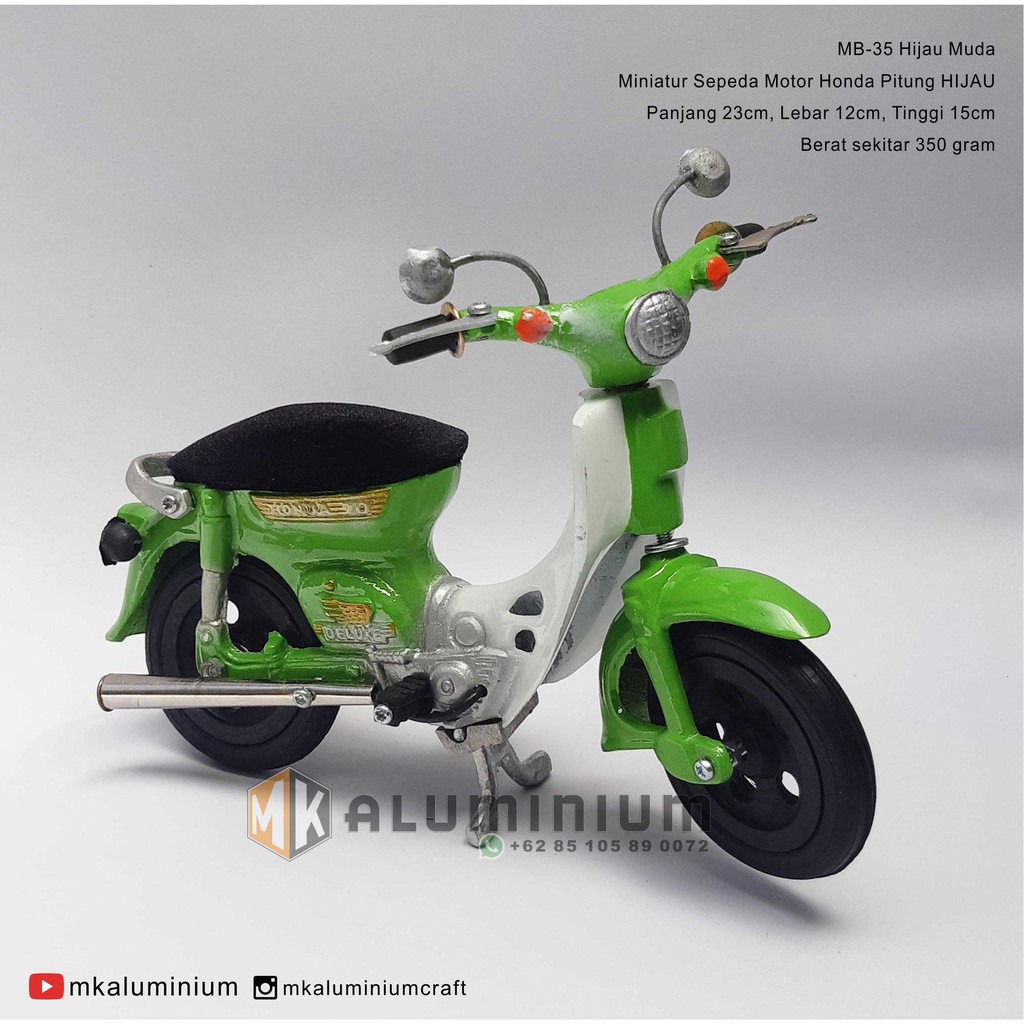 Jual Miniatur Sepeda Motor Honda Pitung warna Hijau - Diecast Montor ...