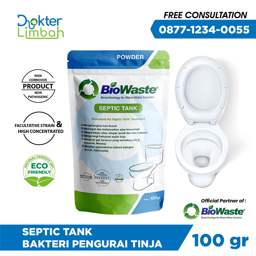 Jual BioWaste Septic Tank Bakteri Pengurai Tinja Tanpa Sedot 100 Gram ...