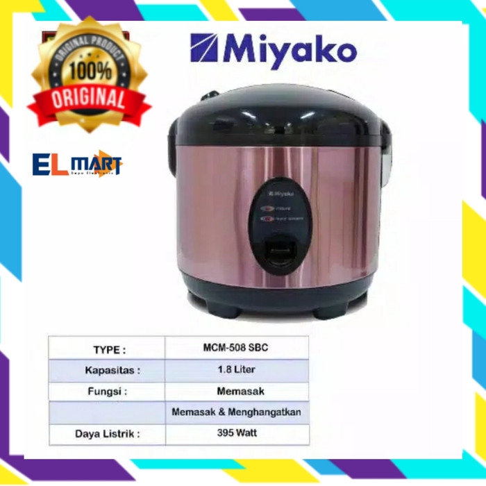 Jual magic com miyako 1.8 liter MCM 508 SBC Rice Cooker 3in1 1,8L 508SBC / MCM508SBC /MCM 508 ...