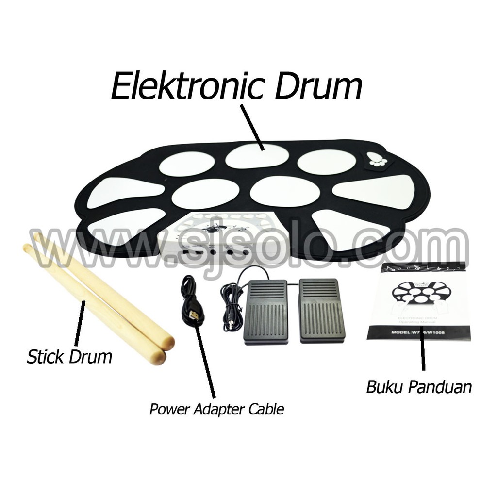 Jual Roll Up Drum Kit Digital Portable Drum 9 Pad Set Alat Musik Digital | Shopee Indonesia