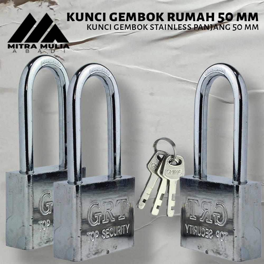 Jual Kunci Gembok Stainless Panjang 50 mm l Iron Pad Lock l Leher ...