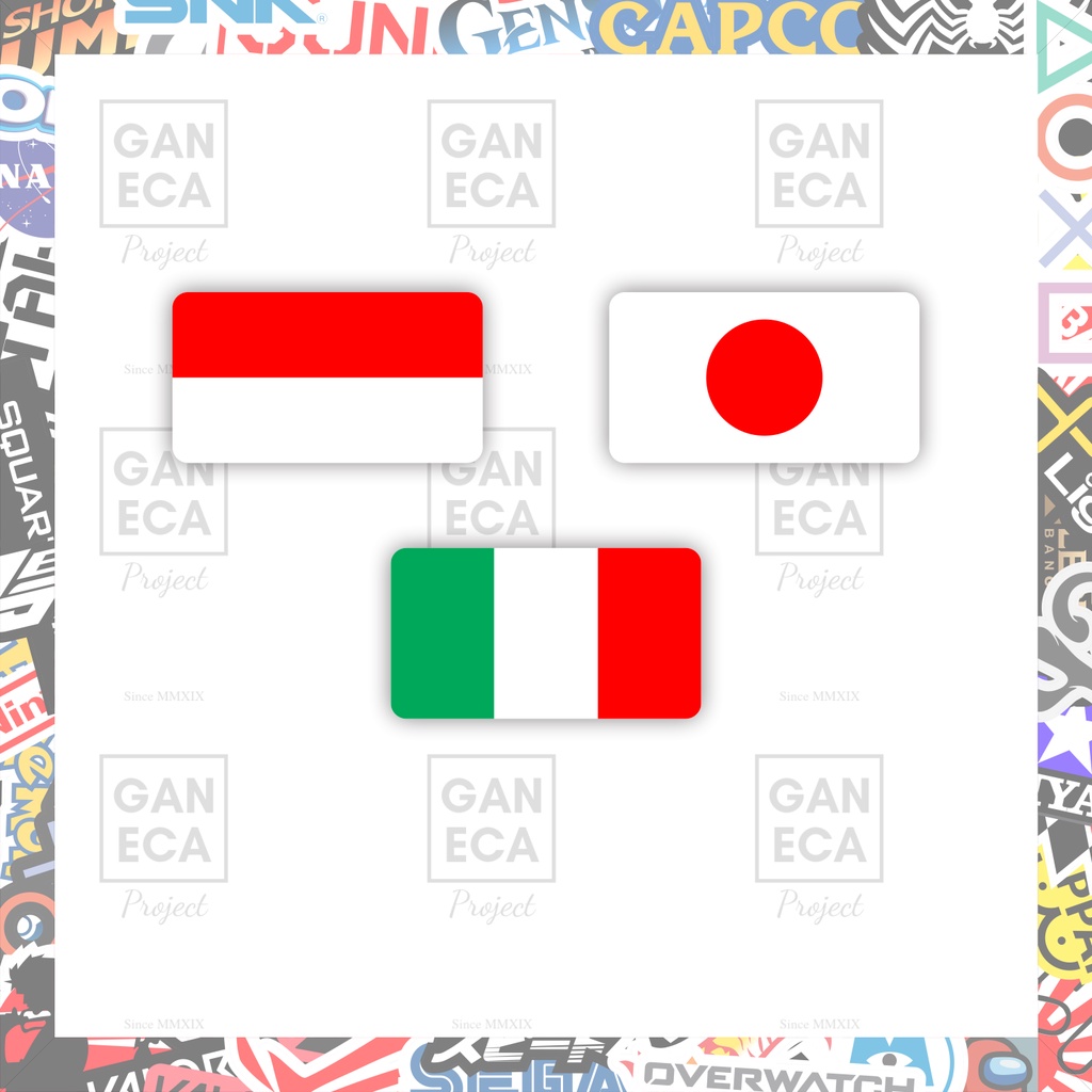 Jual Stiker / Sticker Pack Flag Bendera ITALY INDONESIA JAPAN (Stiker ...