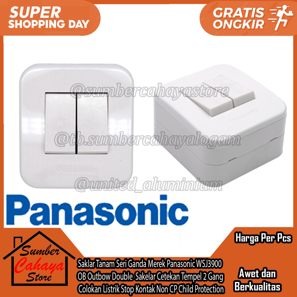 Jual Saklar Tanam Seri Ganda Merek Merk Panasonic WSJ3900 OB Arah ...