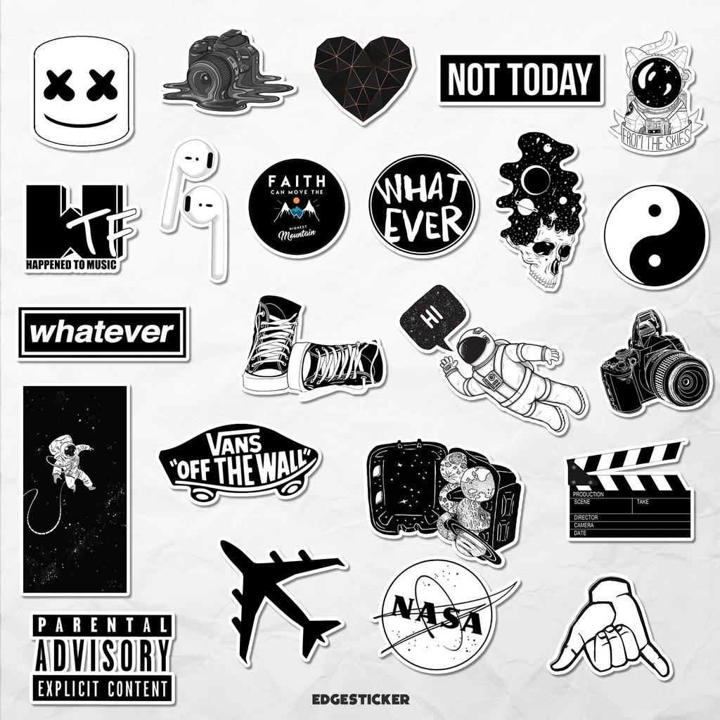 Jual Stiker Aesthetic BLACK & WHITE STIKER TUMBLER HP | STIKER LAPTOP ...