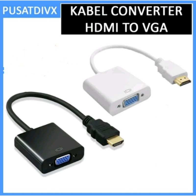Jual Kabel Converter HDMI to VGA Connector Konektor Penghubung Cable ...