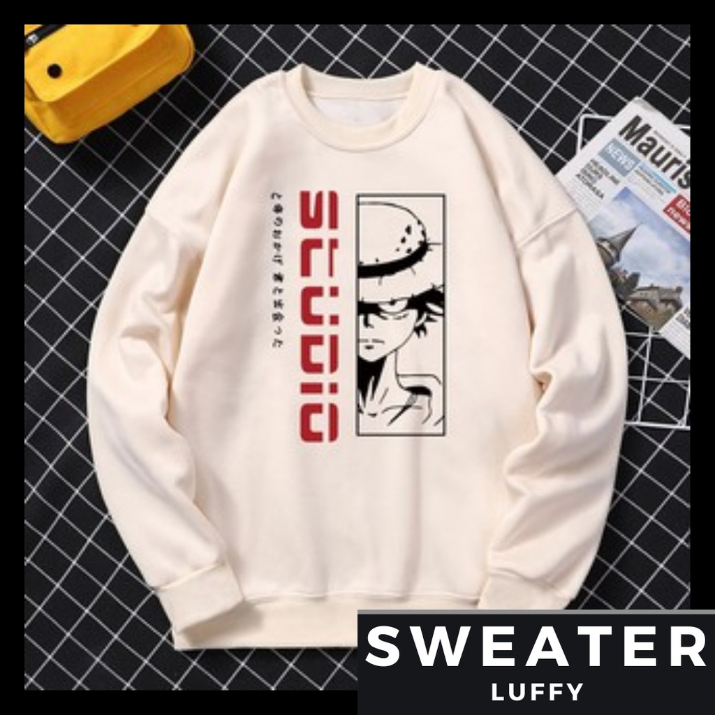 Jual TOP - SWEATER LUFFY STUDIO / BAJU SWEATER ANIME LUFFY / SWEATER ...