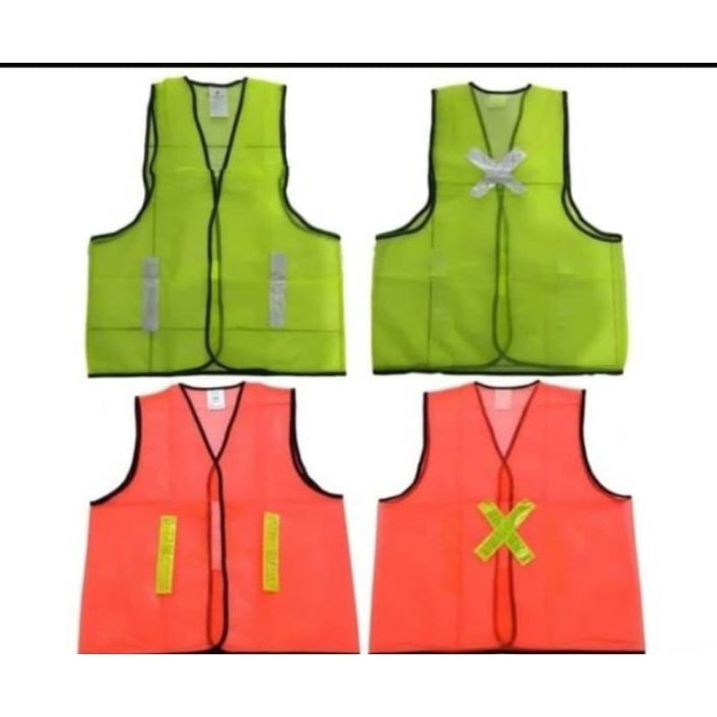 Jual Rompi Jaring Orange dan Hijau Rompi Jala Eco Proyek Safety Vest ...