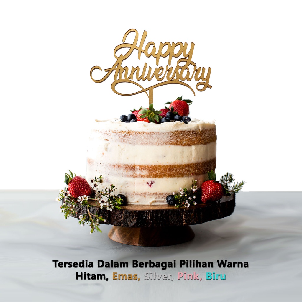 Jual Cake Topper - Topper Kue - Happy Anniversary | Shopee Indonesia