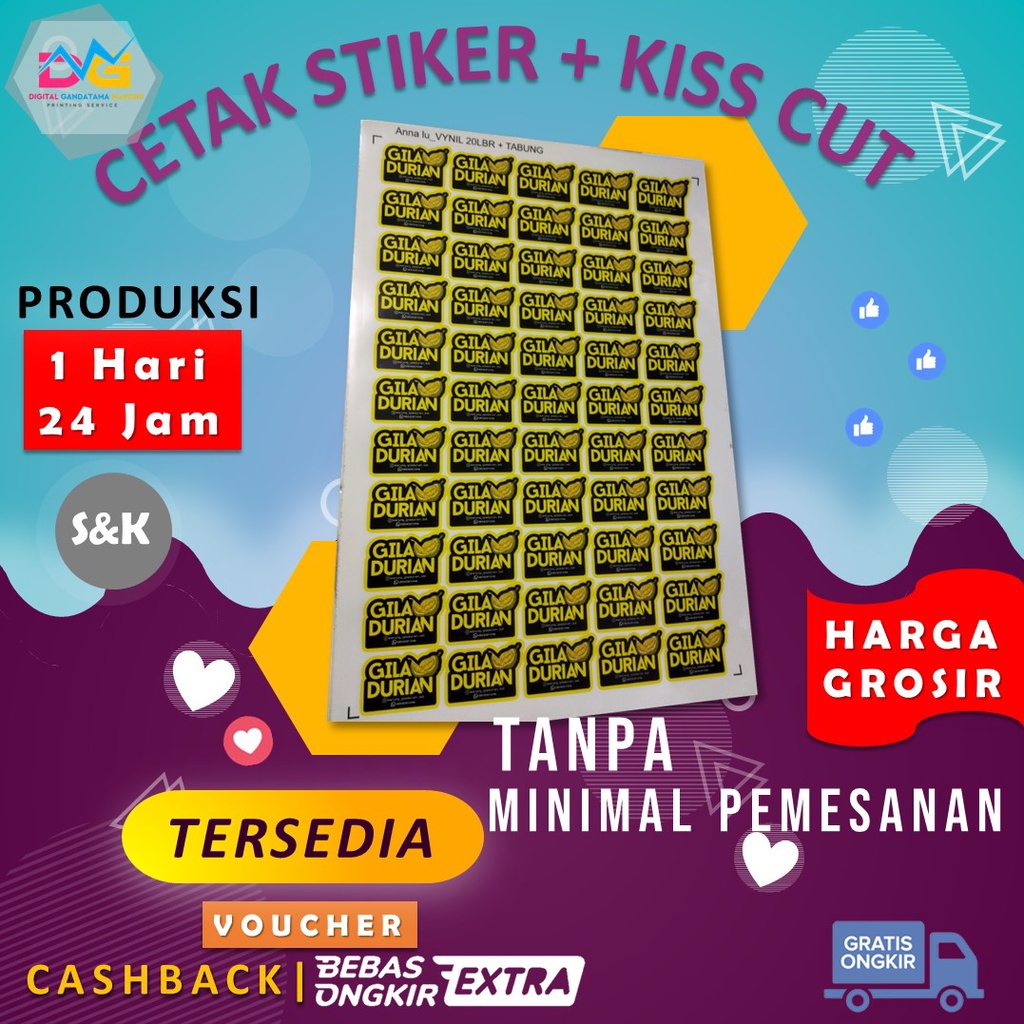 Jual CETAK STIKER LABEL PRODUK KHUSUS UKURAN KECIL A3+ (PRINT + CUT ...