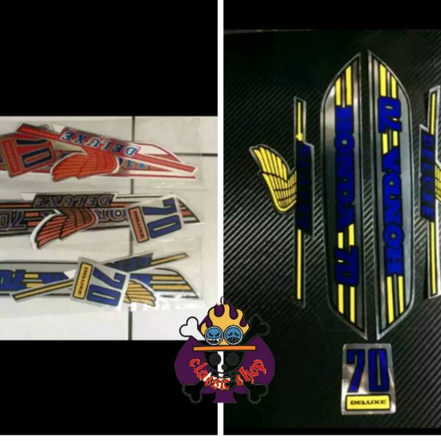 Jual sticker stiker stripping pres bodi Honda C70 upluk Pitung olong ...