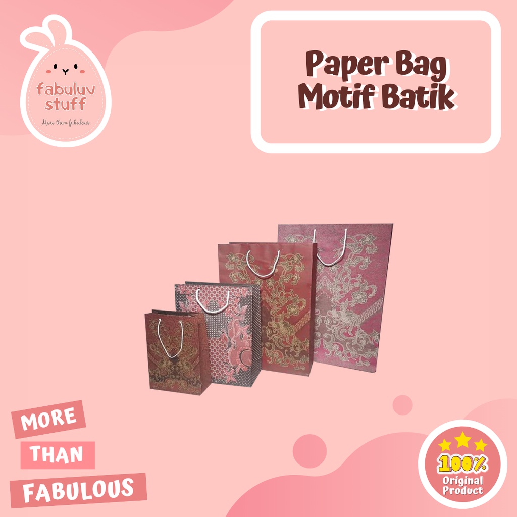Jual ATK ~ Paper Bag Batik / Tas Kertas Motif Batik Coklat / Kecil ...