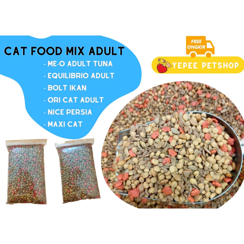 Jual Makanan Kucing Adult Mix - Campuran Sehat Makanan Kucing - All ...