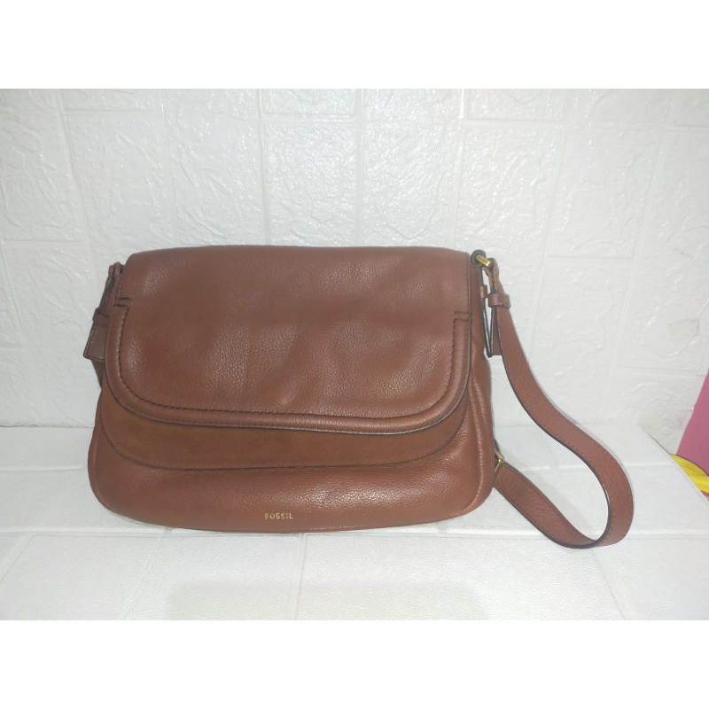 Jual Preloved Tas Fossil peyton flapp large,kulit asli auth original ...
