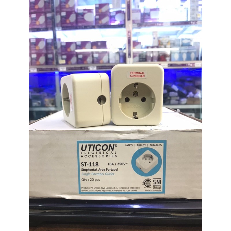 Jual STOP KONTAK 1 LUBANG / STOP KONTAK UTICON 1 LUBANG ST-118 | Shopee ...