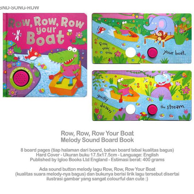 Jual Row, Row, Row Your Boat Melody Sound Board Book | Shopee Indonesia