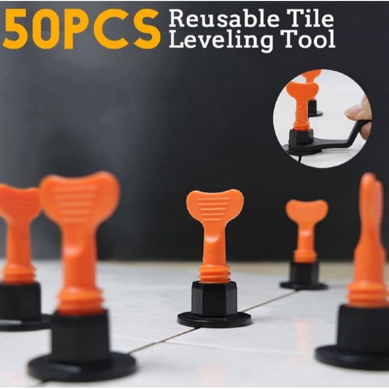 Jual Reusable Tile Leveling Alat Perata Keramik Model Putar 50 pcs ...