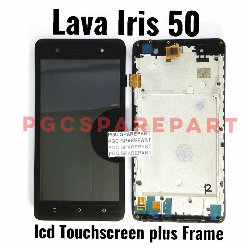 Jual Original OEM LCD Touchscreen Fullset + Frame Lava iris 50 | Shopee Indonesia