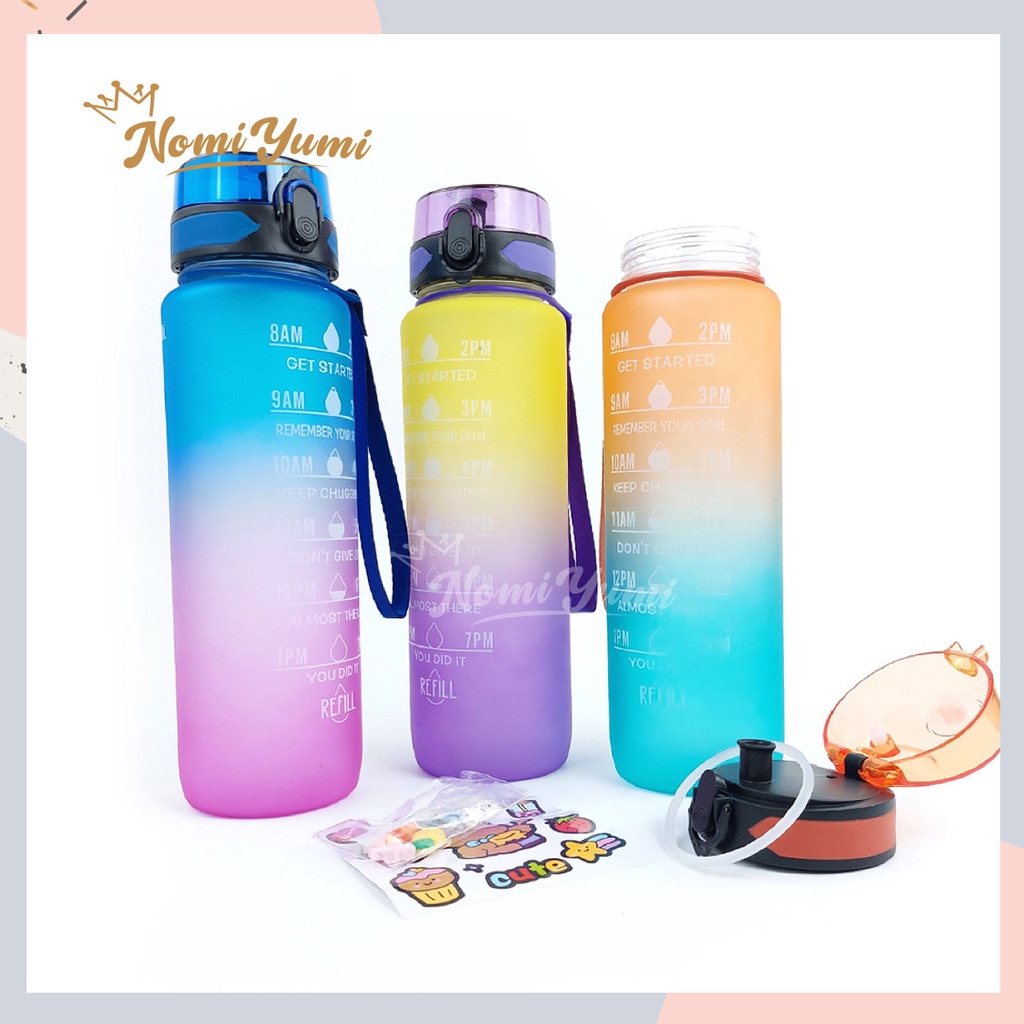Jual NomiYumi - Botol Viral Penanda Waktu Botol Minum 1 Liter Tumbler ...