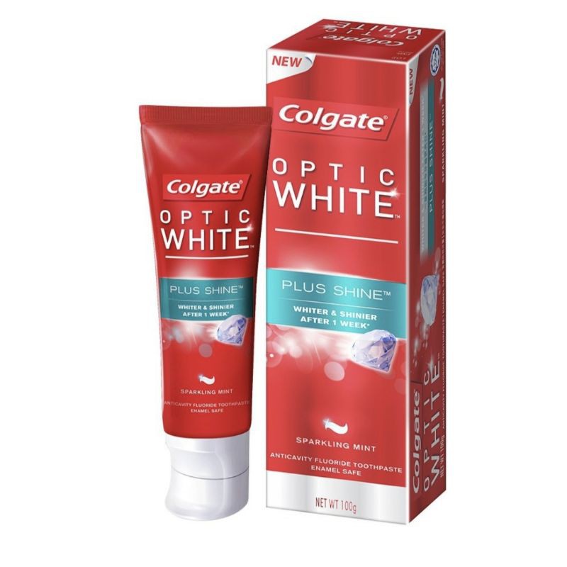 Jual COLGATE OPTIC WHITE PLUS SHINE 100GR | Shopee Indonesia