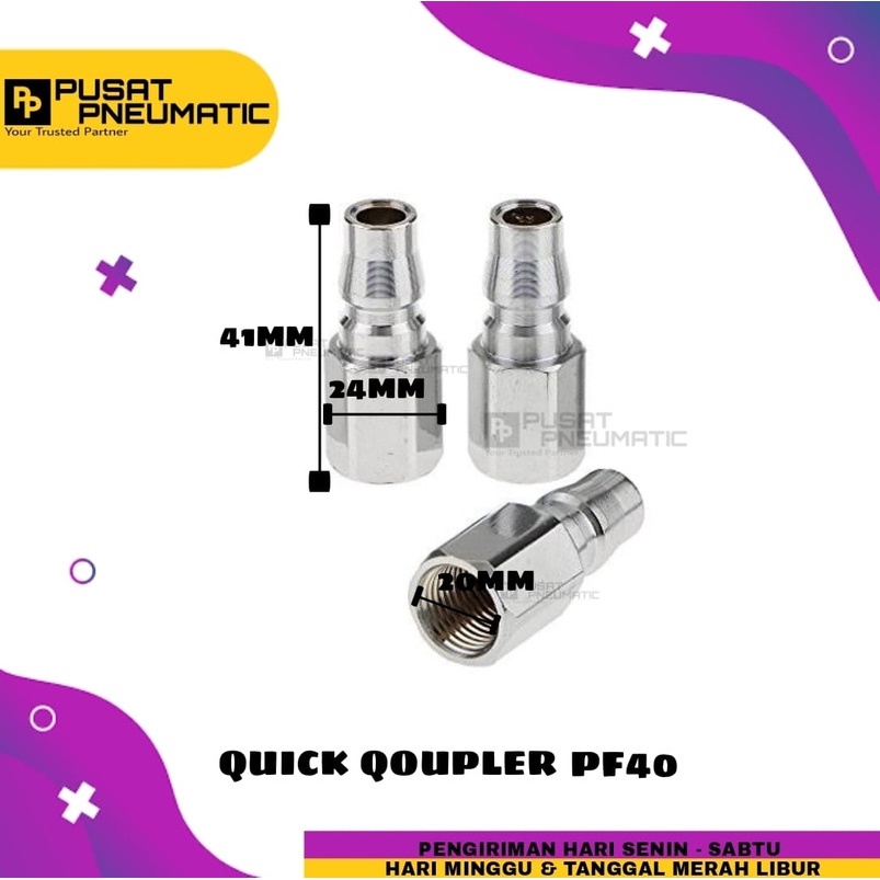 Jual QUICK COUPLER Type PF40 Connector Coupler COWO + Drat Female 1/2" | Shopee Indonesia