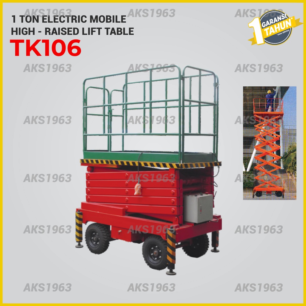 Jual Tangga Hidrolik Electric Mobile Scissors Lift Table 1.5 Kw 1 Ton ...