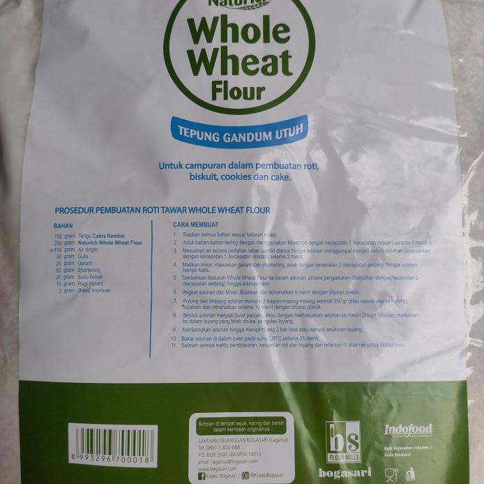 Jual TEPUNG GANDUM UTUH WHOLE WHEAT FLOUR (WWF) BOGASARI NATURICH 5KG ...