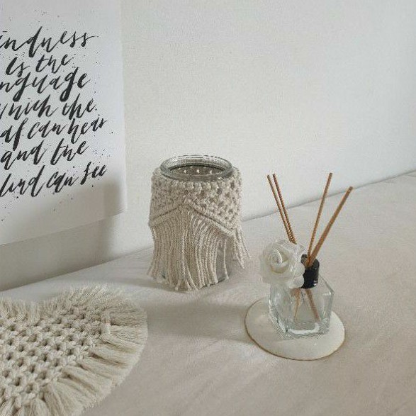 Jual Candle holder macrame wadah kaca serbaguna | Shopee Indonesia